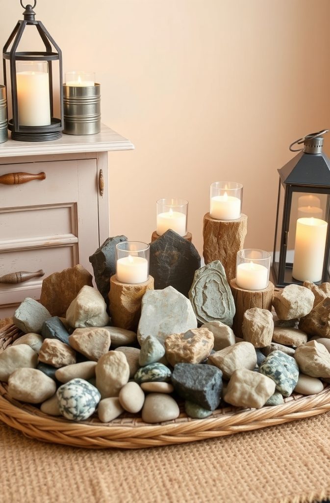 10 Home Decor Ideas With Rocks That Feel Calm & Natural - Easy Ideas ...